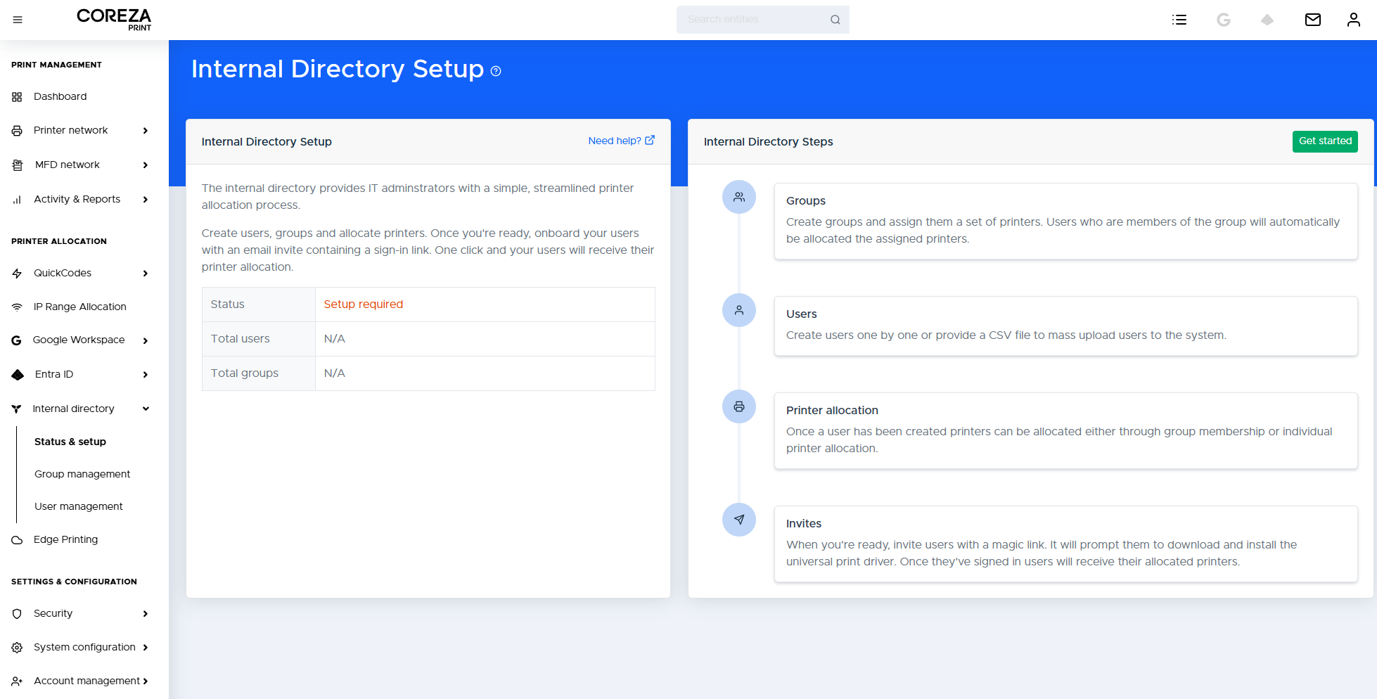 Printer Allocation with Coreza Print internal directory – directprint.io