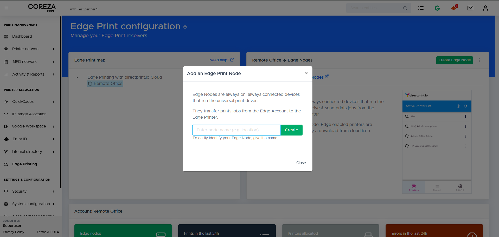 Configure Edge Printing with Coreza Print cloud – directprint.io